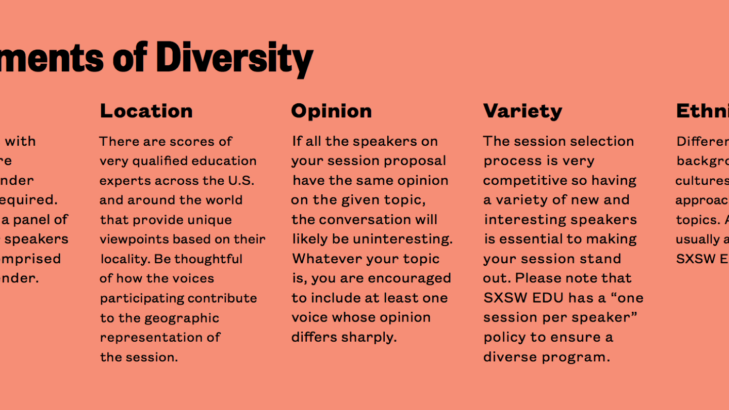 2019-EDU-PanelPicker_Guide-Diversity — SXSW EDU